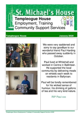 Templeogue House - January 2020 Newsletter | St. Michael's House